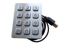 China Industrial Kiosk keypad stainless steel with panel mount 12 keys , Metallic Keypad for sale