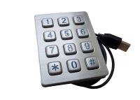 China Industrial Kiosk keypad stainless steel with panel mount 12 keys , Metallic Keypad for sale