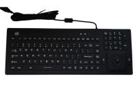 China IP68 industrial keyboard with black 107 keys and black optical trackball for sale