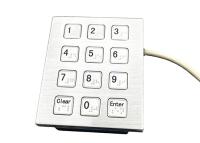 China Braille industrial metal keypad with 12 keys RS232 interface and UART cable for sale