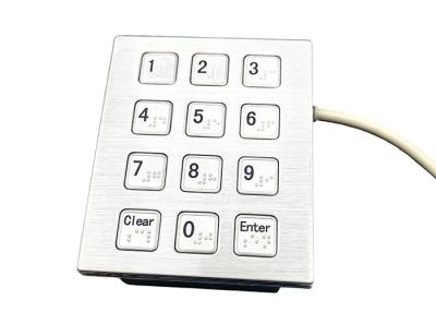 China Braille industrial metal keypad with 12 keys RS232 interface and UART cable for sale