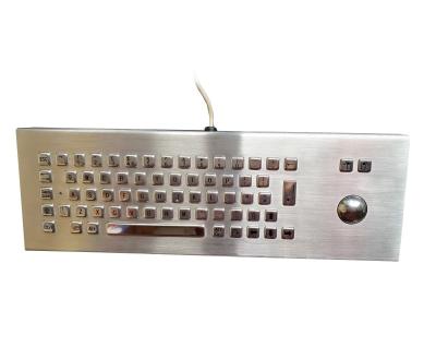 China 24V industrial keyboard with industrial metal optical trackball desk top for sale