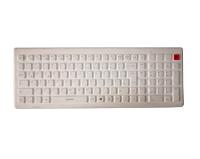 China wireless medical keyboard washable with Back arch by white silicone and USB dongle for sale