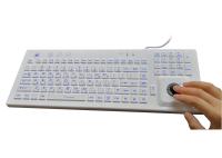 China Nano anti-microbial IP68 medical healthcare keyboard with trackball for industry for sale