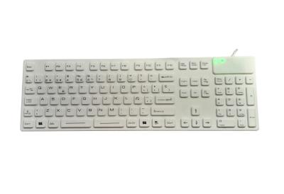 China EN60601 washable hygienic medical silicone keyboard with dust proof full size for sale