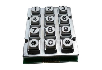 China IP65 Taiwan circuit diagram industrial metal keypad with 12 black characters for menu machine for sale
