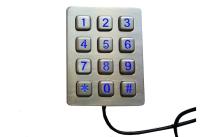 China IP65 industrial stainless steel vending machine keypad with 12 buttons without buzzer for sale