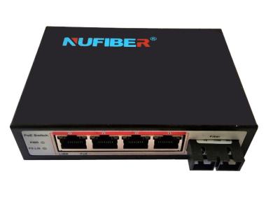 China 10/100M 4 ports POE with 1 fiber port SC connector POE Switch IEEE802.3af 15.4watts for sale