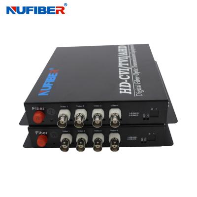 China HD-CVI AHD TVI 1080P Fiber Coaxial Video Converter 4BNC 1 Fiber Video Transmitter and Receiver for HD Cameras for sale