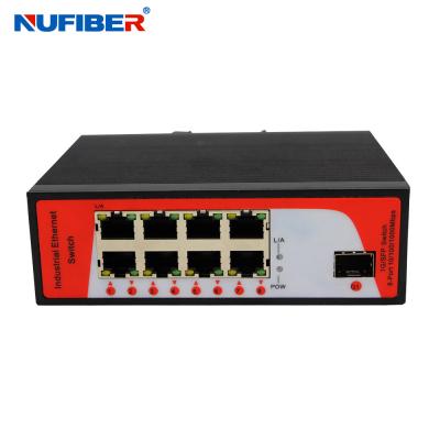 China 10/100/1000M Industrial POE ethernet Switch with 8 rj45+1 SFP port DIN-Rail Wall Mount DC48V for sale