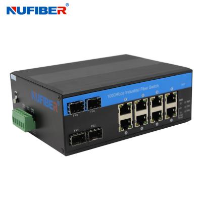 China Managed Industrial Switch with 8*10/100/1000M UTP+4*1000M SFP port DIN-Rail,Support SNMP WEB for sale