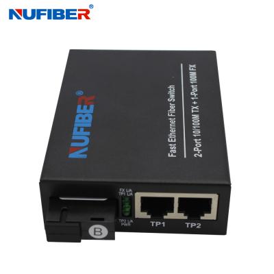 China 10/100M 2 UTP +1 SC port SM single fiber 1310/1550nm 20km fiber ethernet switch for sale