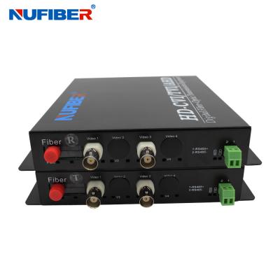 China HD-CVI AHD TVI 1080P Fiber Coaxial Video Converter 2BNC 1RS485 1 Fiber Video Transmitter and Receiver for HD Cameras for sale
