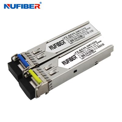 China 155Mb/s SFP Transceiver Singlemode single fiber 80km 1490nm/1550nm LC DDM for sale
