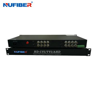 China HD-CVI AHD TVI 1080P Fiber Coaxial Video Converter 16BNC 1 Fiber Video Transmitter and Receiver for HD Cameras for sale