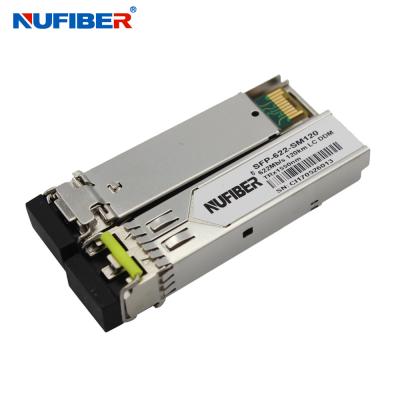 China 622Mb/s SFP Transceiver singlemode single fiber 80km 1490nm/1550nm LC DDM for sale