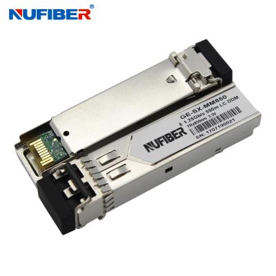 China 1.25Gb/s SFP Transceiver dual fiber multimode 550m 850nm LC DDM for sale