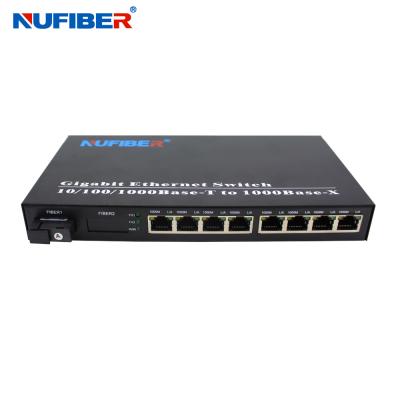 China 1000M 8-port Rj45+1 fiber port with single fiber SC 1310nm/1550nm Optic Fiber Ethernet Switch for sale