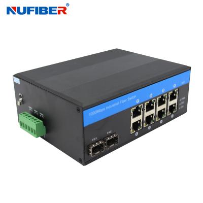 China Managed Industrial Switch with 8*10/100/1000M UTP+2*1000M SFP port DIN-Rail,Support RSTP, Ring Network for sale