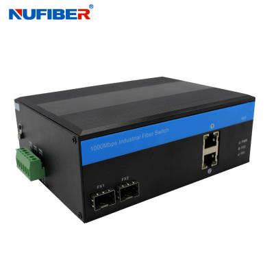 China Managed Industrial Switch with 2*10/100/1000M UTP+2*1000M SFP port DIN-Rail,Support RSTP, Ring Network for sale