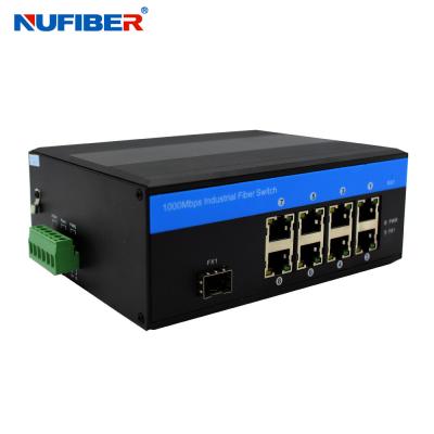 China Managed Industrial Switch with 8*10/100/1000M UTP+1*1000M SFP port DIN-Rail,Support RSTP, Ring Network for sale