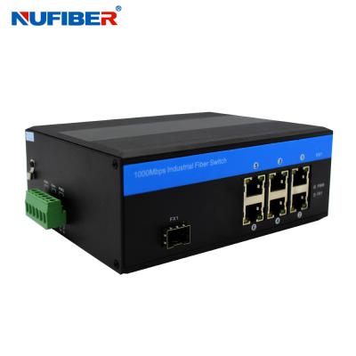 China Managed Industrial Switch with 6*10/100/1000M UTP+1*1000M SFP port DIN-Rail,Support RSTP, Ring Network for sale