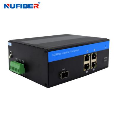 China Managed Industrial Switch with 4*10/100/1000M UTP+1*1000M SFP port DIN-Rail,Support RSTP, Ring Network for sale