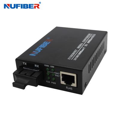 China 10/100/1000Mbps Fiber Media Converter 10/100/1000Base-TX to 1000Base-FX Single-Mode Dual Fiber SC 20m NF-C2200LX20 for sale