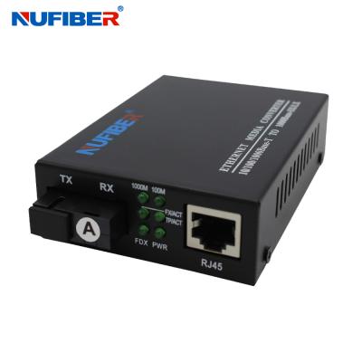 China 10/100/1000Mbps Fiber Media Converter 10/100/1000Base-TX to 1000Base-FX Single-Mode Single Fiber SC 20m NF-C2200LX20A/B for sale