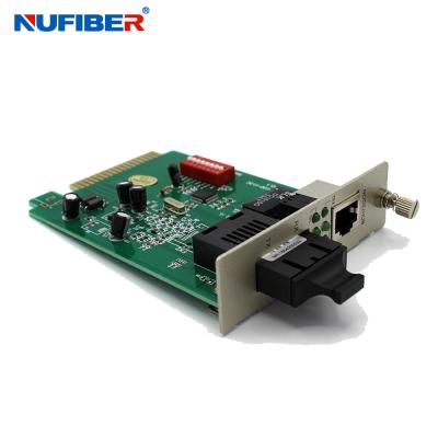 China 10/100Mbps Card Type Fiber Media Converter 10/100Base-TX to 100Base-FX Single-Mode Single Fiber SC NF-K750S20A/B for sale