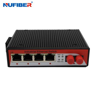 China 100M Industrial ethernet switch 4x10/100Base-Tx + 1x100Base-Fx with SM Duplex FC 20km 1310nm with Din-rail Mount for sale