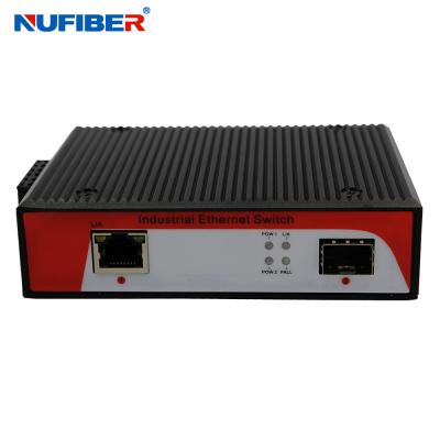 China 1000M Industrial Fiber Ethernet switch 1 Rj45+1x1000M SFP Slot with Din-rail wall mount for sale