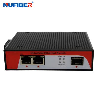 China 1000M Industrial Fiber Ethernet switch 2 Rj45+1x1000M SFP Slot with Din-rail wall mount for sale