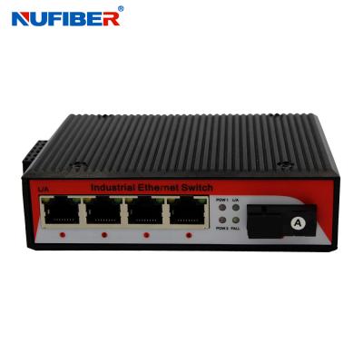 China 1000M Industrial Fiber Ethernet switch 4 Rj45+1x1000M Fiber port SM Bidi SC 20km 1310nm/1550nm with Din-rail wall mount for sale