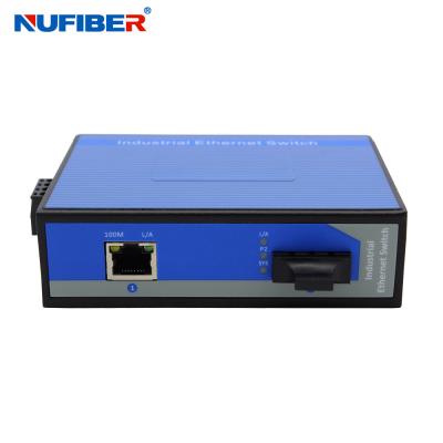 China 100M Industrial Fiber Media Converter 1x Rj45+1x100M Fiber port MM Dual fiber SC 2km 1310nm with Din-rail wall mount for sale