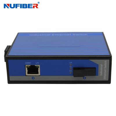 China 100M Industrial Media Converter 1xUTP+1xFiber SM Bidi SC 20km 1310nm/1550nm with Din-rail wall mount for sale