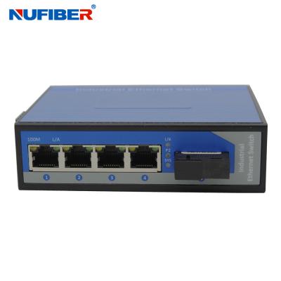 China 100M Industrial Switch 4xUTP+1xFiber port SM Bidi SC 2km 1310nm/1550nm with Din-rail wall mount for sale