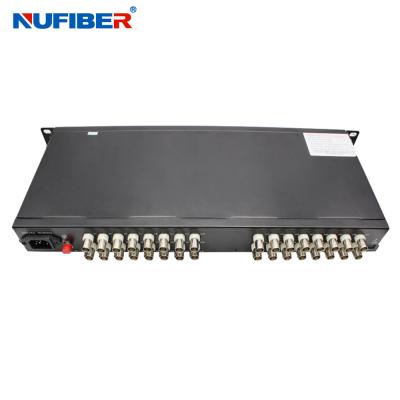 China HD-CVI AHD TVI 1080P Fiber Coaxial Video Converter 32BNC 1RS485 1 Fiber Video Transmitter and Receiver for HD Cameras for sale
