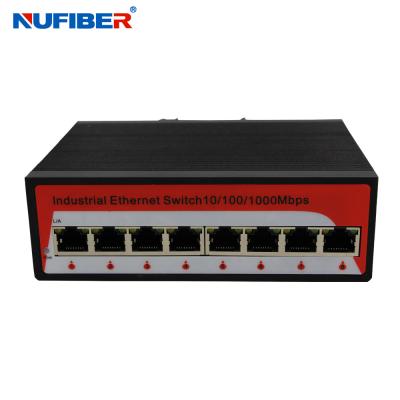 China 1000M Industrial Ethernet switch 8 Rj45 UTP port with Din-rail wall mount for sale