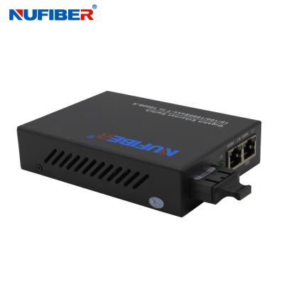 China 10/100/1000M 2-port Rj45+1 fiber port dual fiber port MM 850nm 0.55km SC Fiber Optic Ethernet Switch media converter for sale