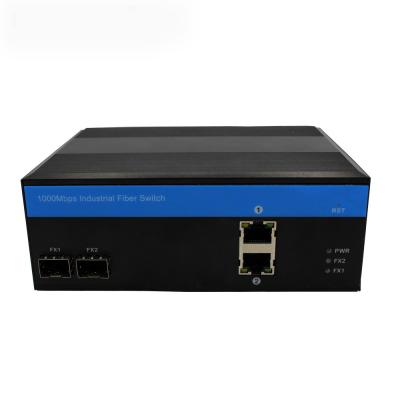 China Managed Industrial Switch with 2*10/100/1000M UTP+2*1000M SFP port DIN-Rail,Support RSTP, Ring Network for sale