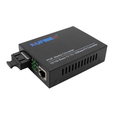 China 10/100M POE Media Converter Duplex Single Mode 1310nm 20km SC IEEE802.3AF/AT for sale