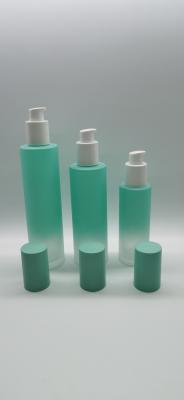 China Luxury Gradient Glass Lotion Bottle With Pump Cap OEM 120ml 100ml 40ml for sale