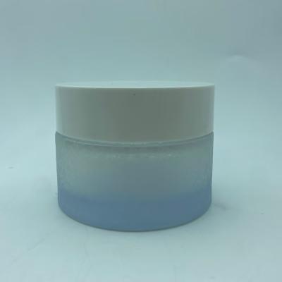China Cosmetic Jar 100ml Ice flower spray coating Jar with white cap cream Jar Skincare Packaging OEM for sale