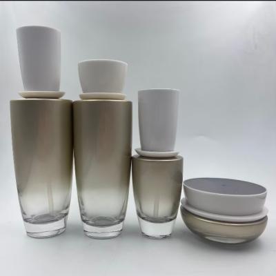 China Lotion Bottle Cosmetic Bottle with Pump and Cap Cream Jar Cosmetic Packaging OEM for sale
