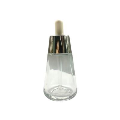 China Color Lacquering Glass Dropper Bottle 30ml Bamboo Collar White Dropper Cone for sale