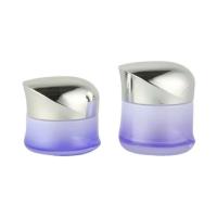 China 50g Skincare Packaging Glass Cream Jar with Plastic Cap Cosmetic Jar Customized Logo and Painting for sale