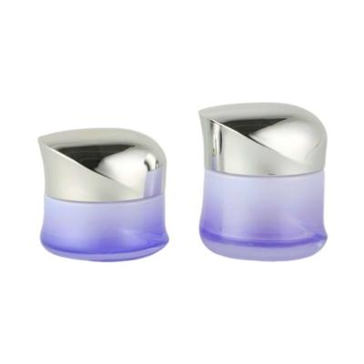 China 50g Skincare Packaging Glass Cream Jar with Plastic Cap Cosmetic Jar Customized Logo and Painting for sale