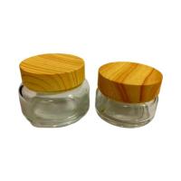 China Recycle Glass Cream Jars Packaging / Facial Scrub Luxury Cosmetic Containers / Cream Bottles for sale