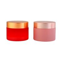 China 20g 30g 50g Blue Glass Cosmetic Cream Jars , Glass Jar Cosmetic Packaging Cream Bottles OEM for sale